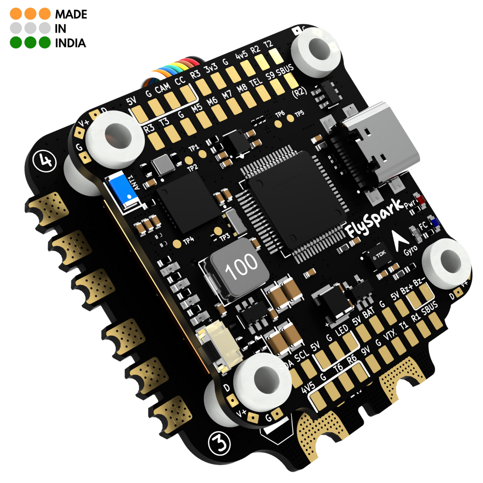 FlySpark F4 V1 BLS 60A Stack | Flight Controller | 4 in 1 ESC - FlySpark